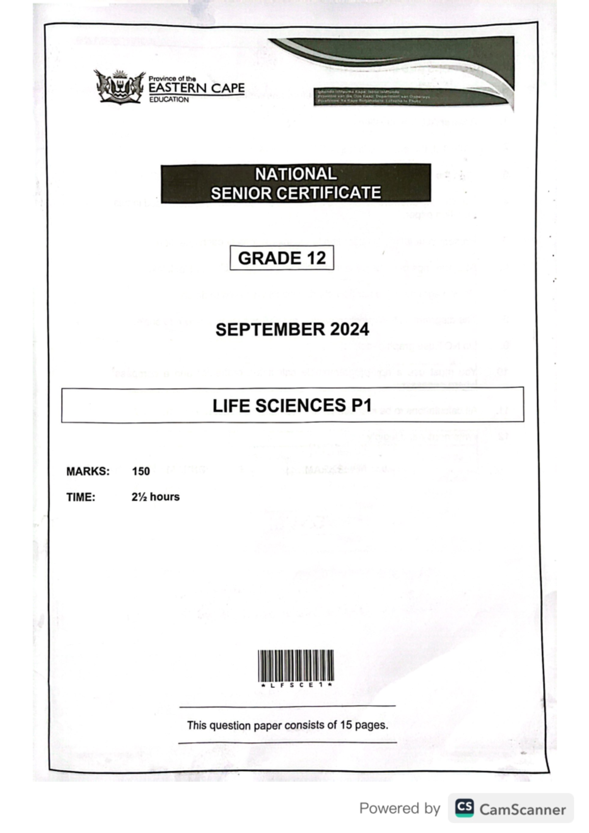 Life Sciences p1 Aug 2024 - Province of the EASTERN CAPE Iphenda ...