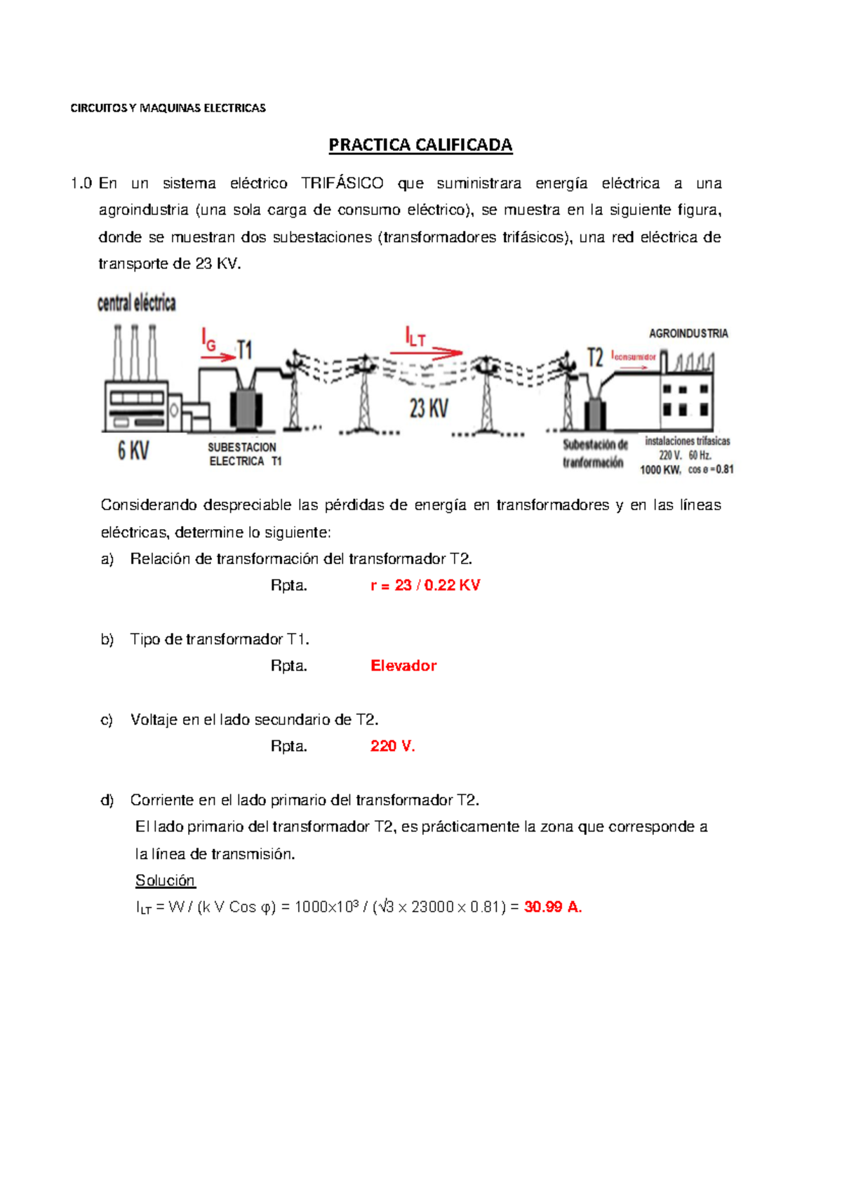 Circuitos y Máquinas Eléctricas - Práctica PC3 (Solucionario) - CIRCUITOS Y MAQUINAS ELECTRICAS ...