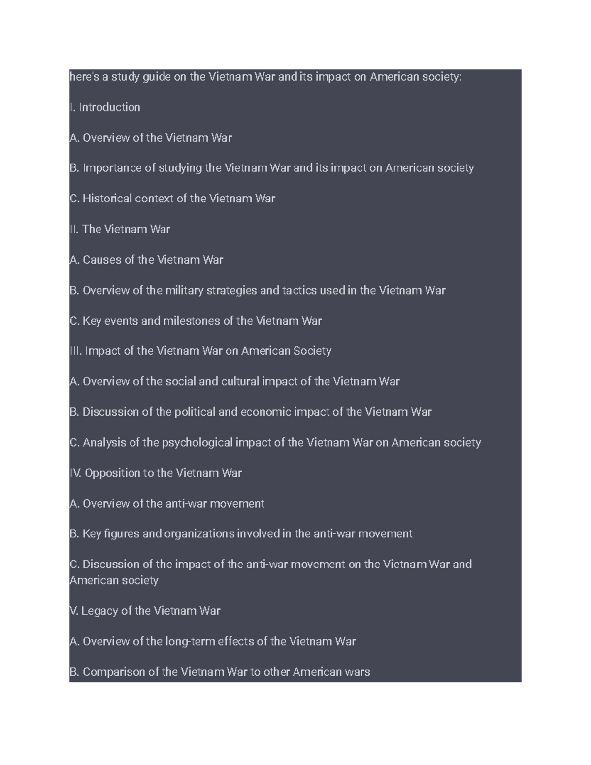 THE Vietnam WAR - here's a study guide on the Vietnam War and its ...