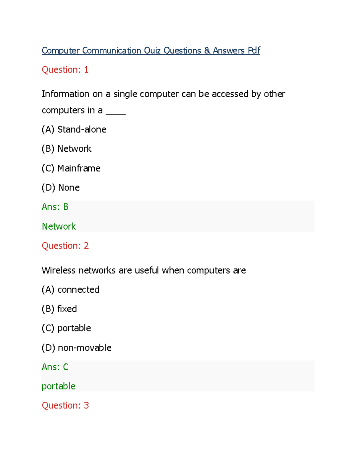 Computer-communication-mcq-questions - Computer Communication Quiz ...
