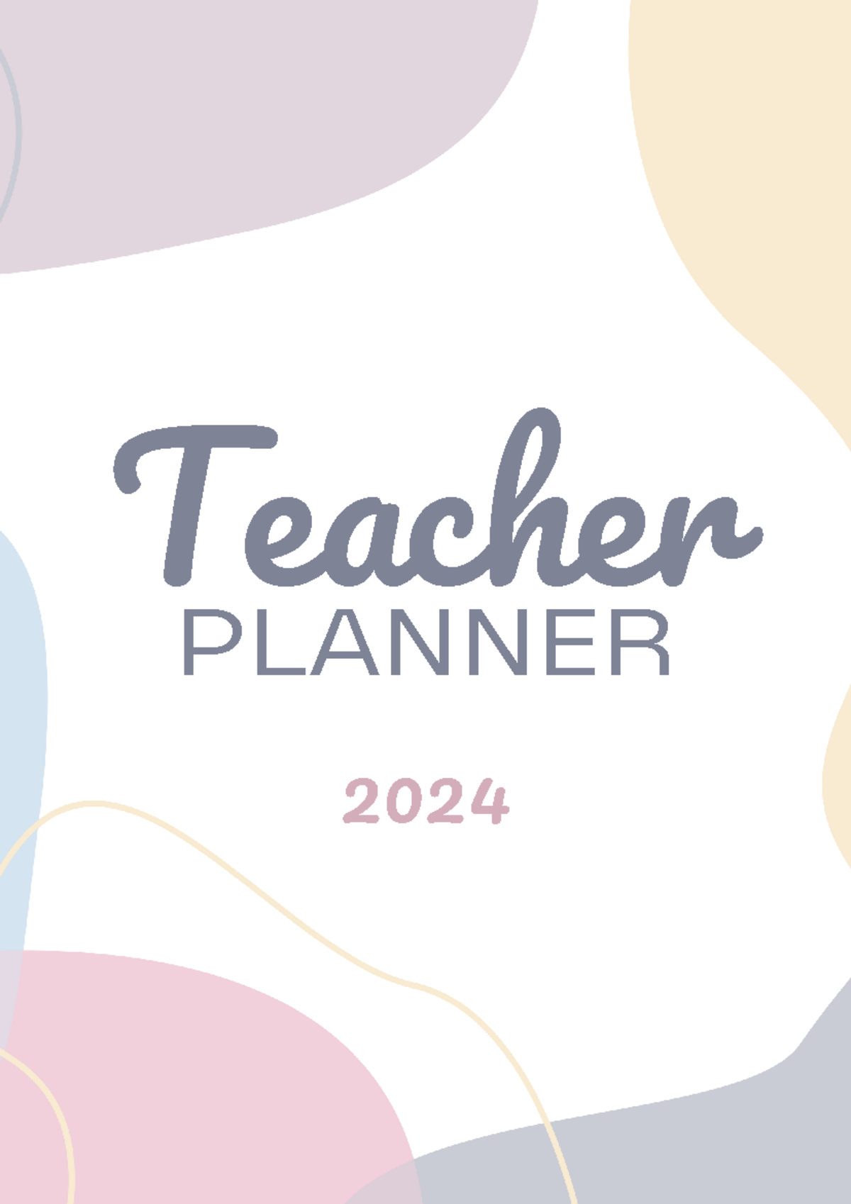 Teacher Planner for 2024 in Colorful Aesthetic Style - Teacher PLANNER ...