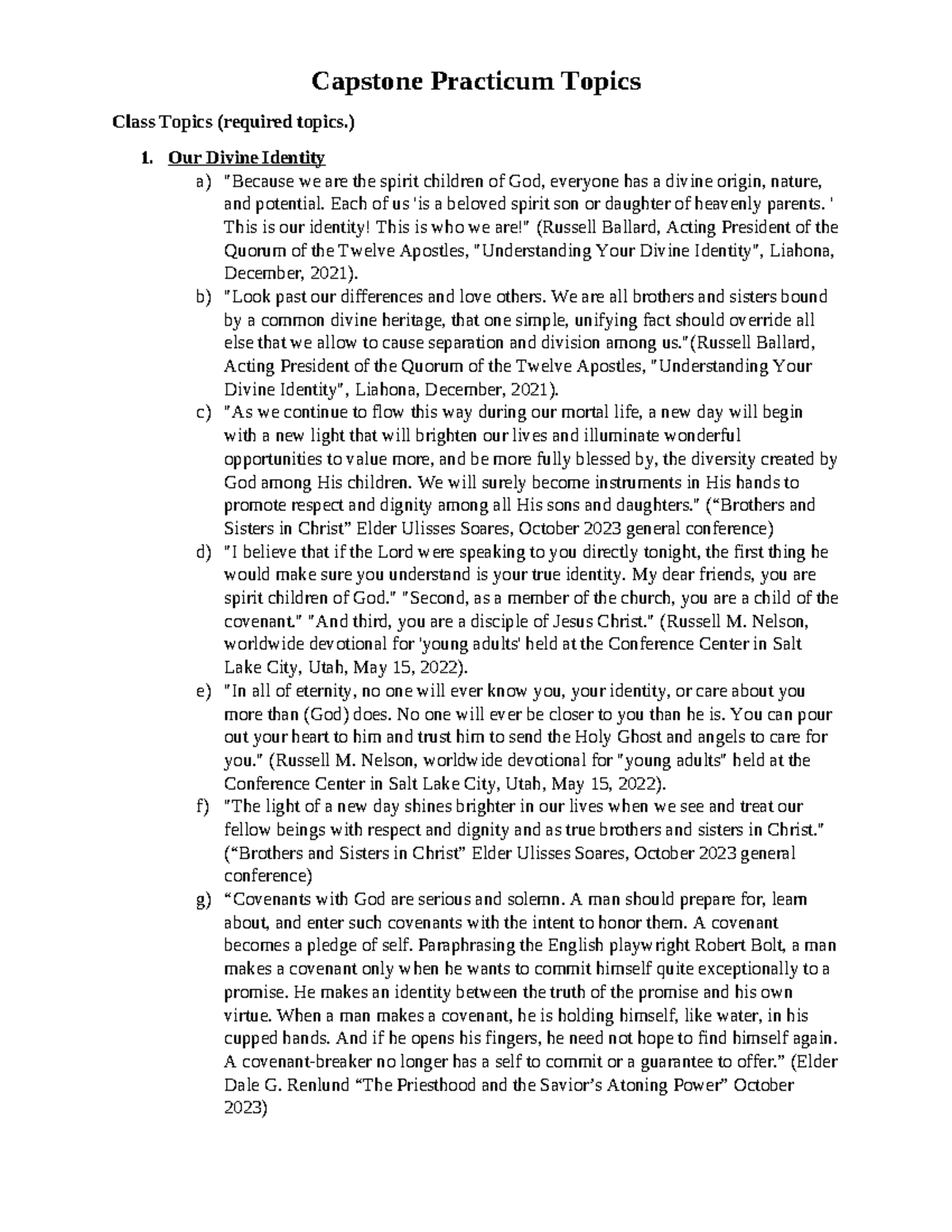 W14 Reflection Capstone Practicum - Capstone Practicum Topics Class ...