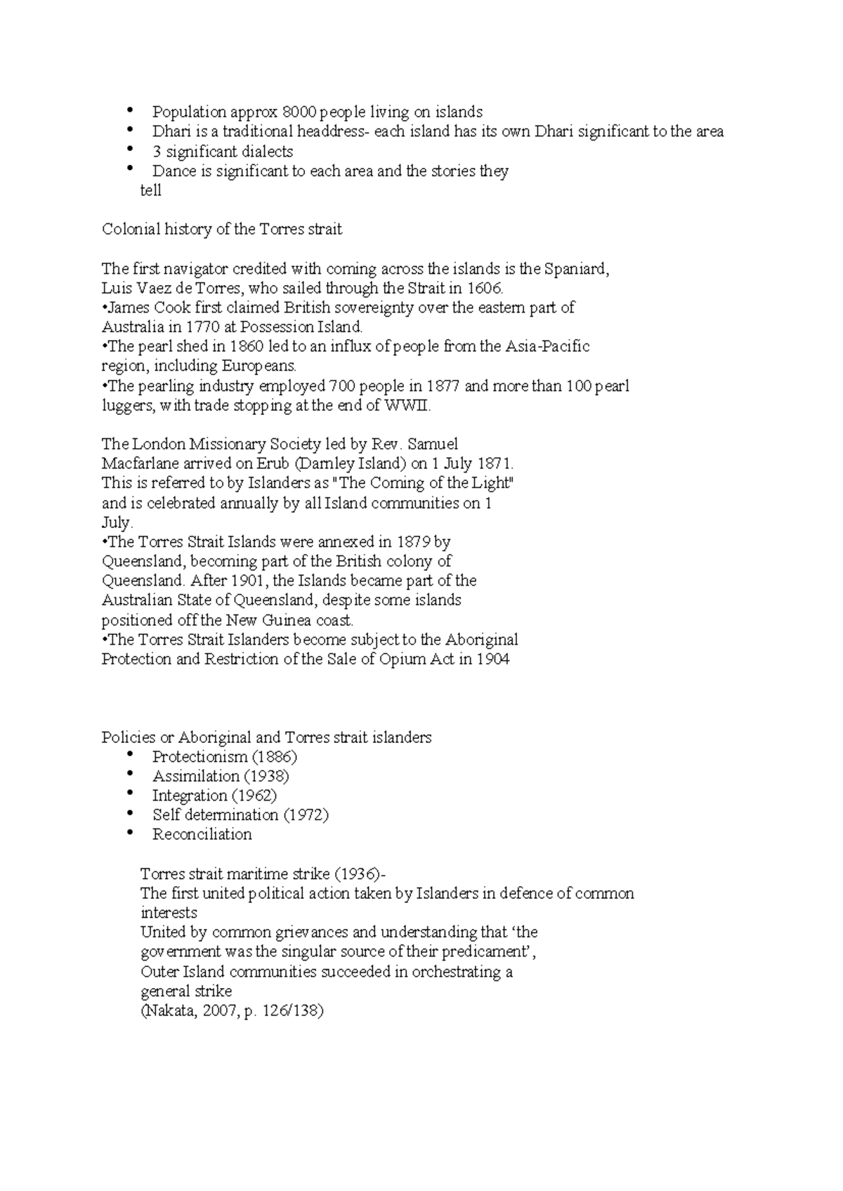 WEEK 2 Lecture Notes 2023 - Population approx 8000 people living on ...