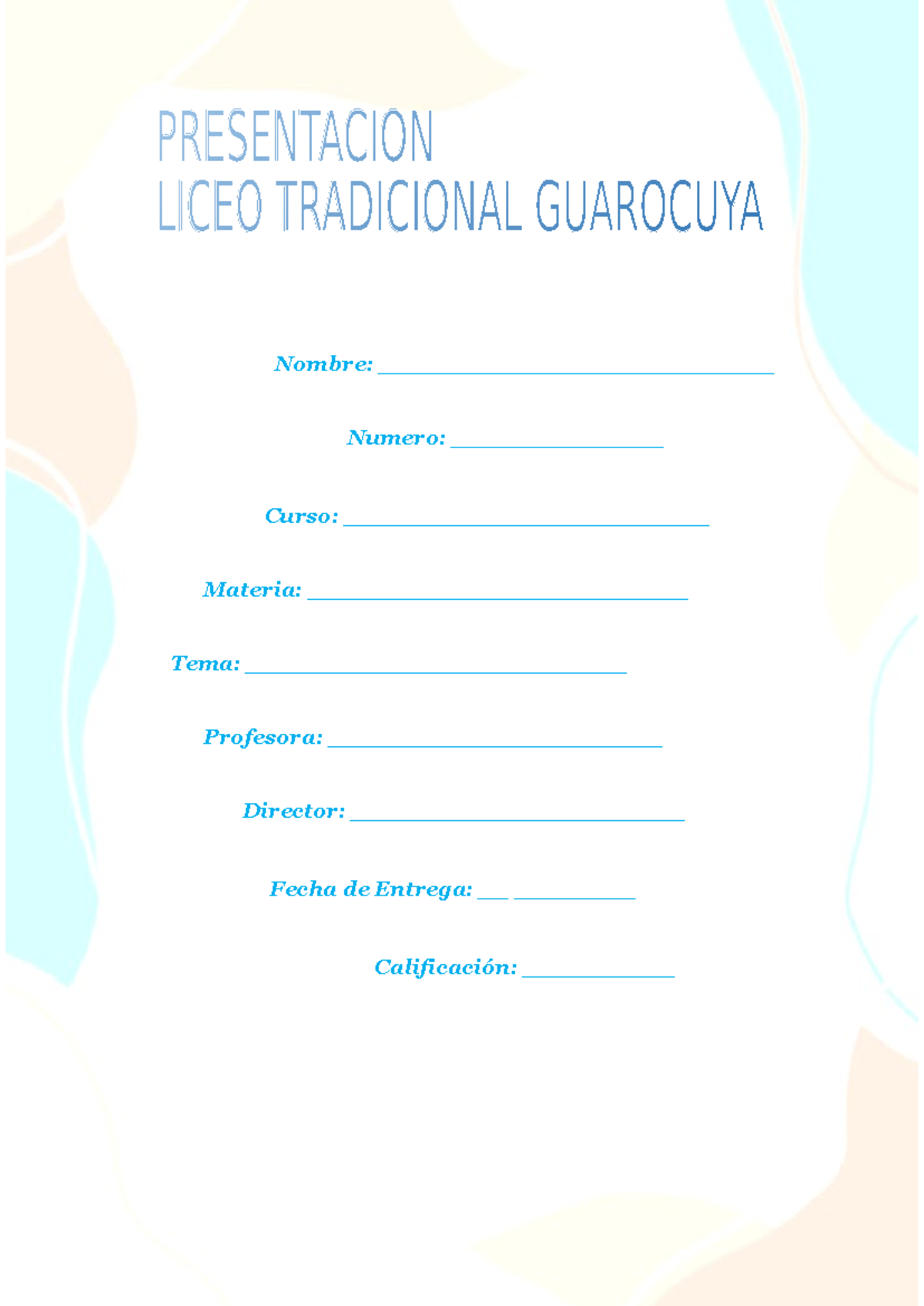 Hoja de presentacion j - Diseño de hojas de presentación personalizadas ...