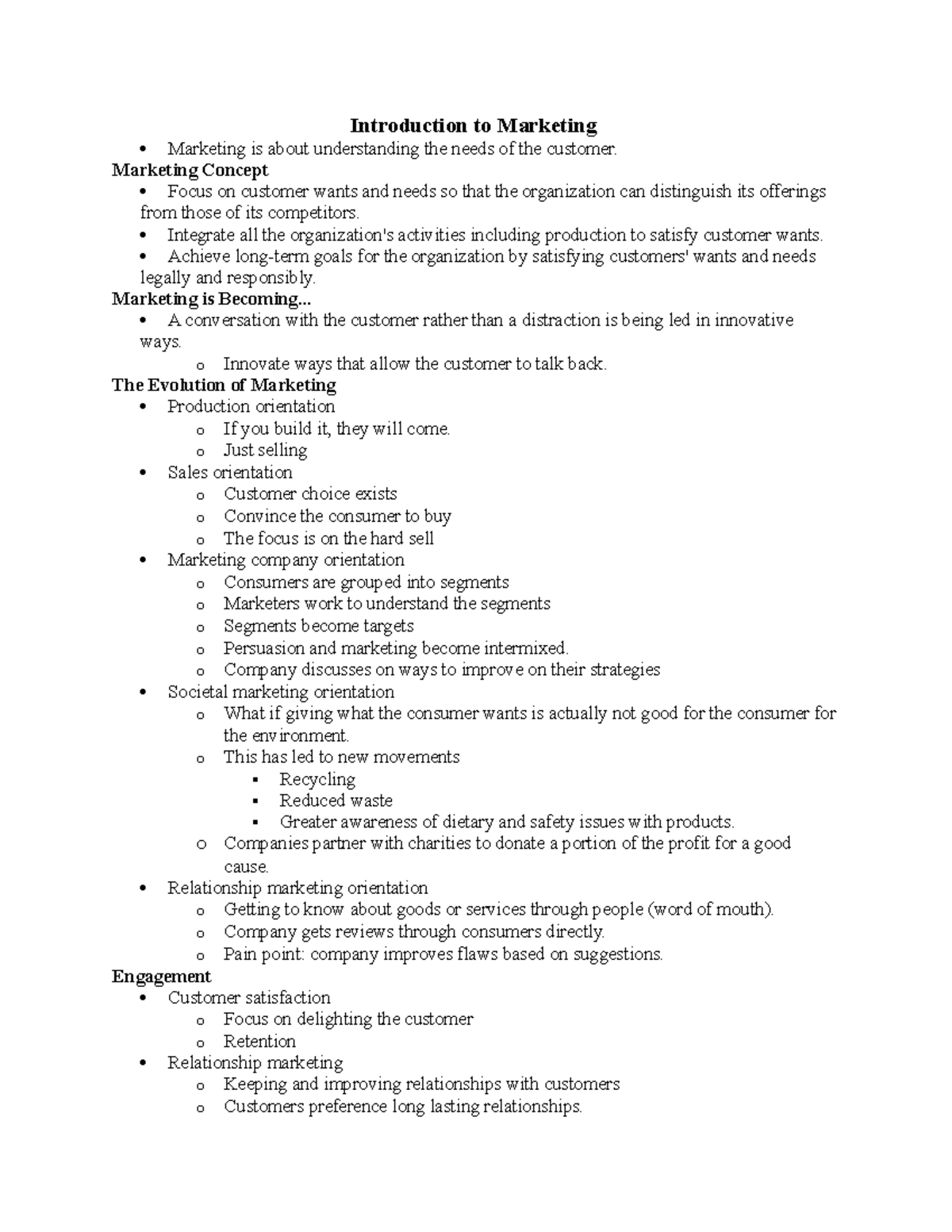 1 M - Lecture notes 1 - Introduction to Marketing - Studocu