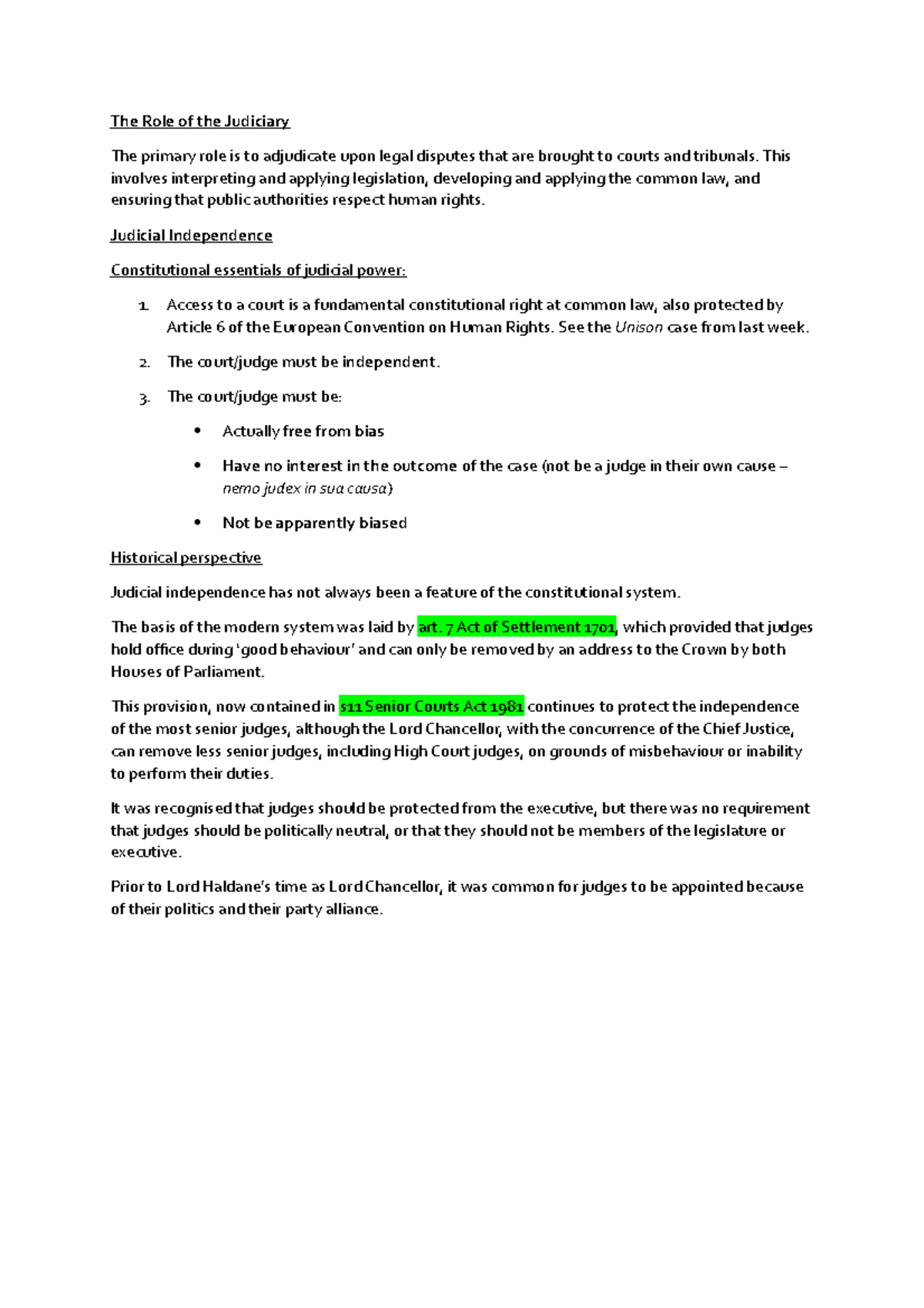 The Role of the Judiciary - This involves interpreting and applying ...