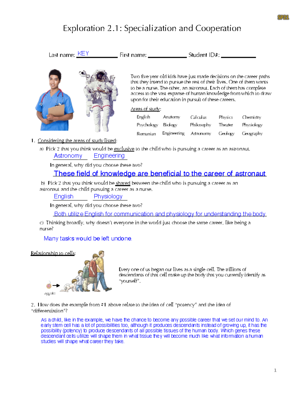 Exploration 2.1 Specialization - Last name: First name: Student ID ...
