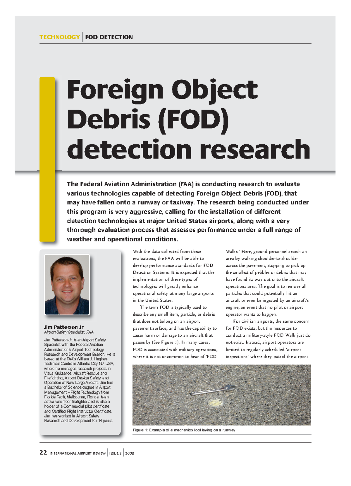 Foreign Object detection - FOD_patterson:Layout 1 19/3/08 12:52 Page 1 l TECHNOLOGY FOD ...