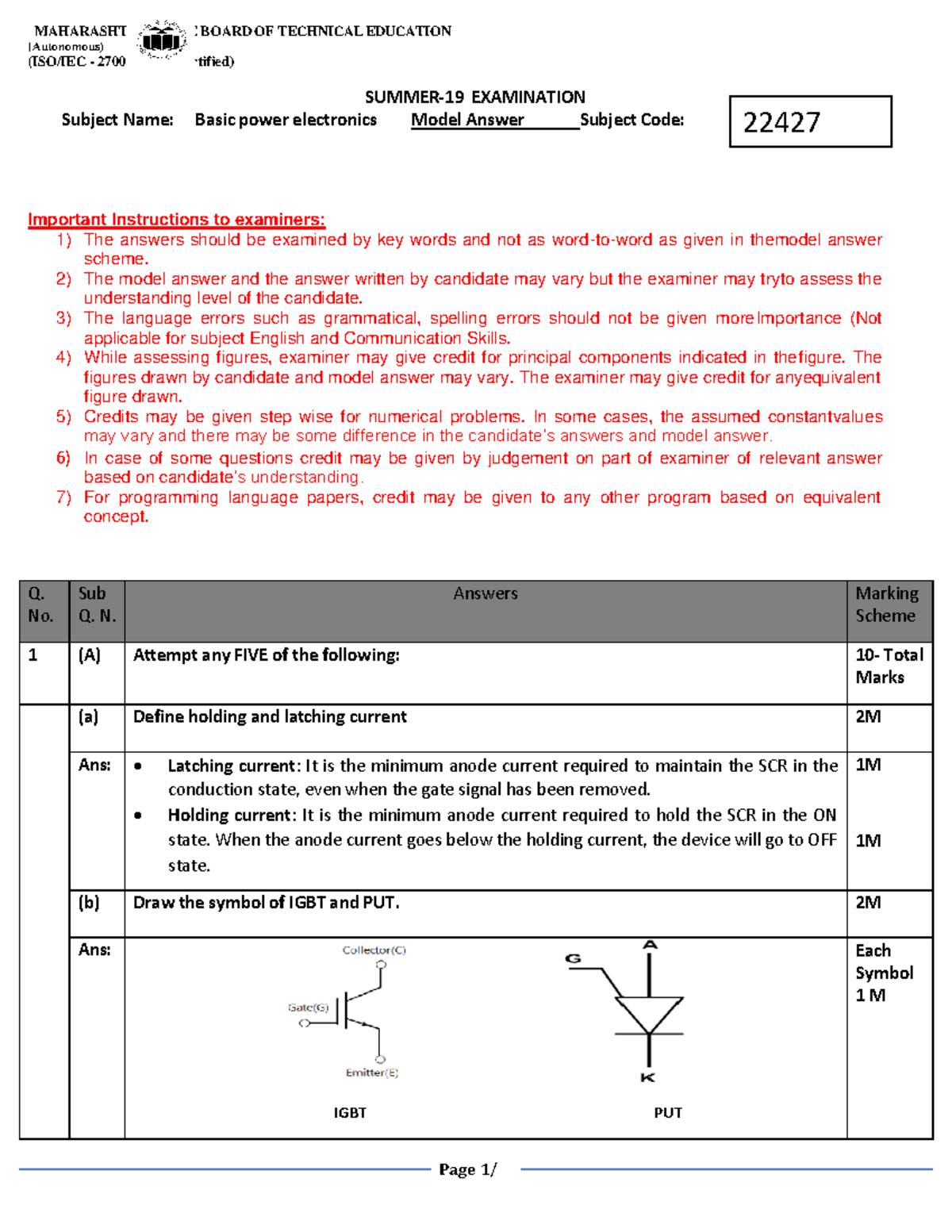 22427 2019 Summer model answer paper[Msbte study resources ...