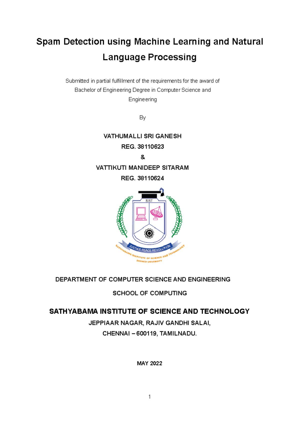 1822-b - hjtryytty6y6try7yryggrfdwr - Spam Detection using Machine Learning and Natural Language ...