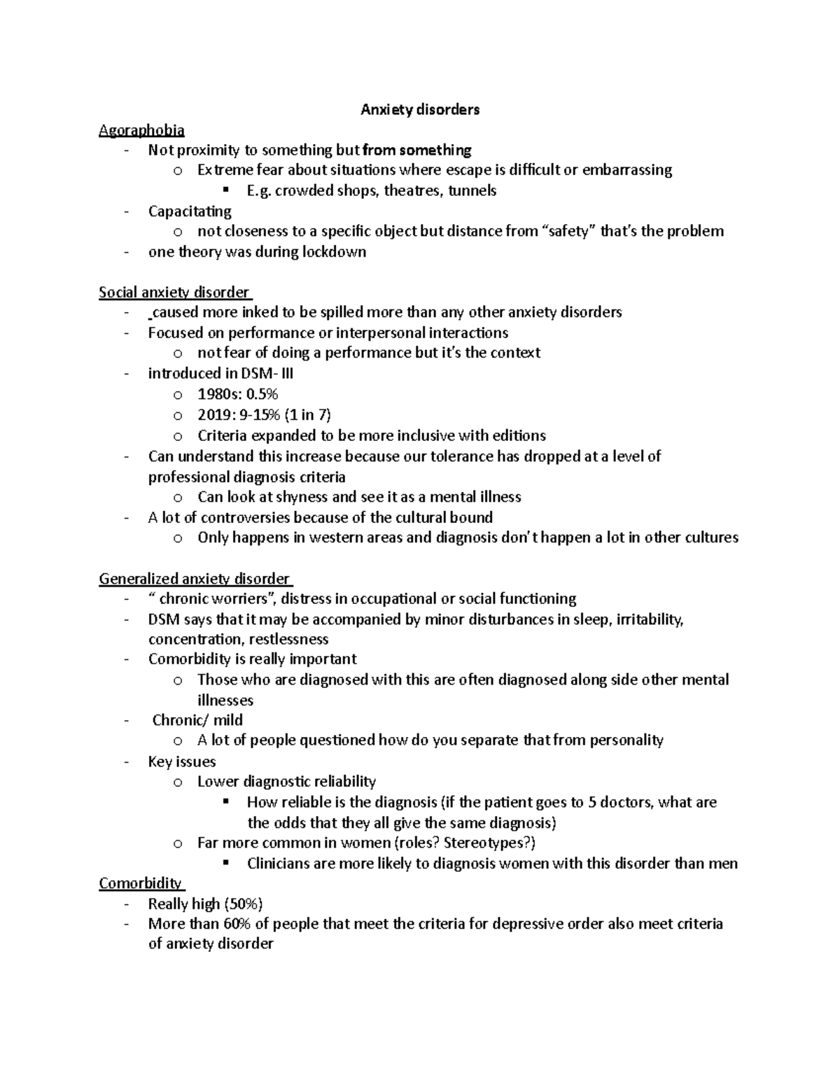 Hlthage lecture 2 week 2- Anxiety disorders - Anxiety disorders ...
