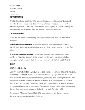 CMY 3701 Explanation OF Crime - CMY 3701 EXPLANATION OF CRIME THEME 1 ...