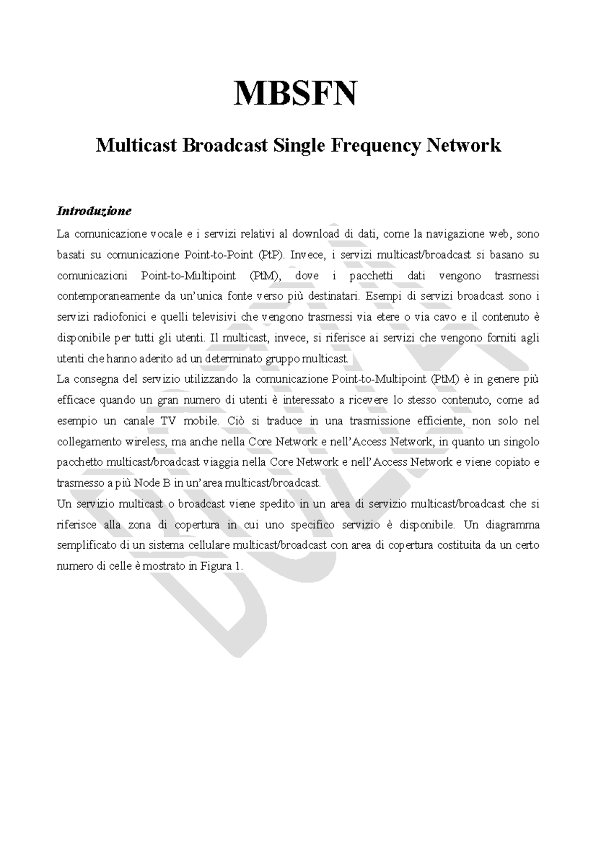 Mbsfn - Multicast Broadcast Single Frequency Network - MBSFN Multicast Broadcast Single ...