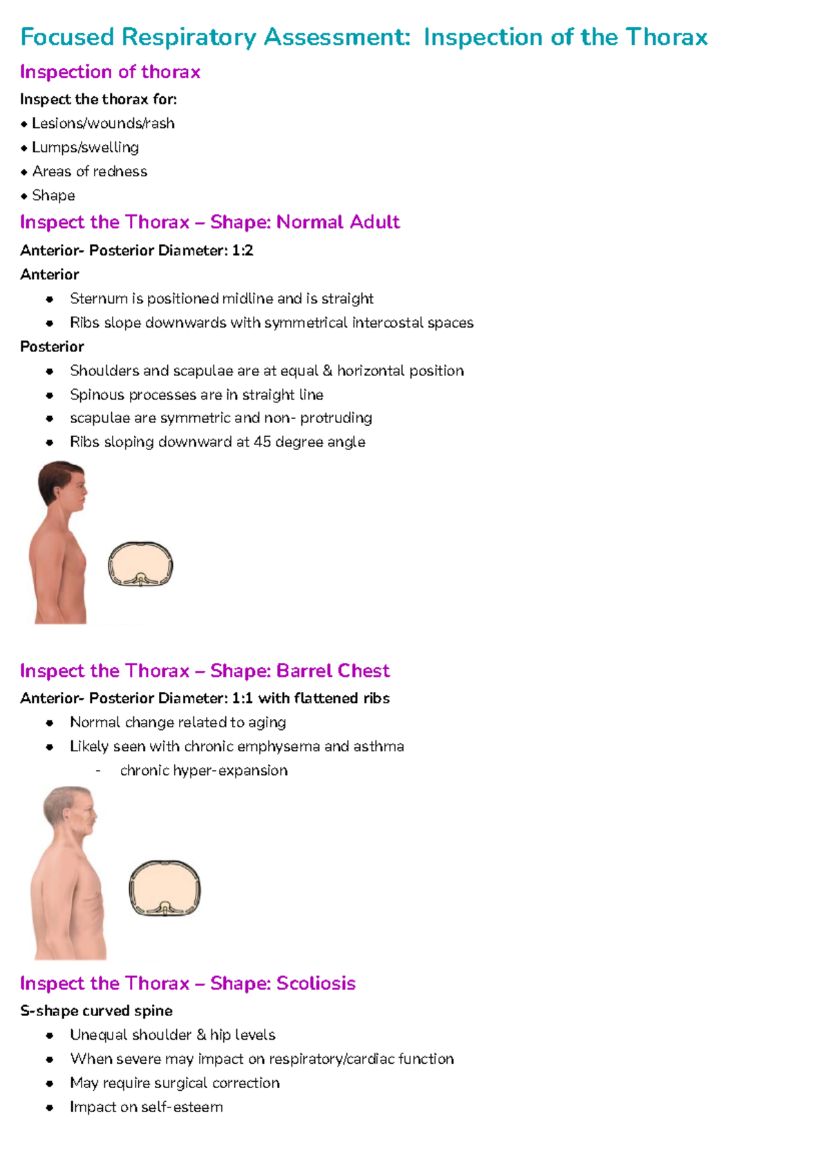Focused Respiratory Assessment Inspection of the Thorax - fat ...