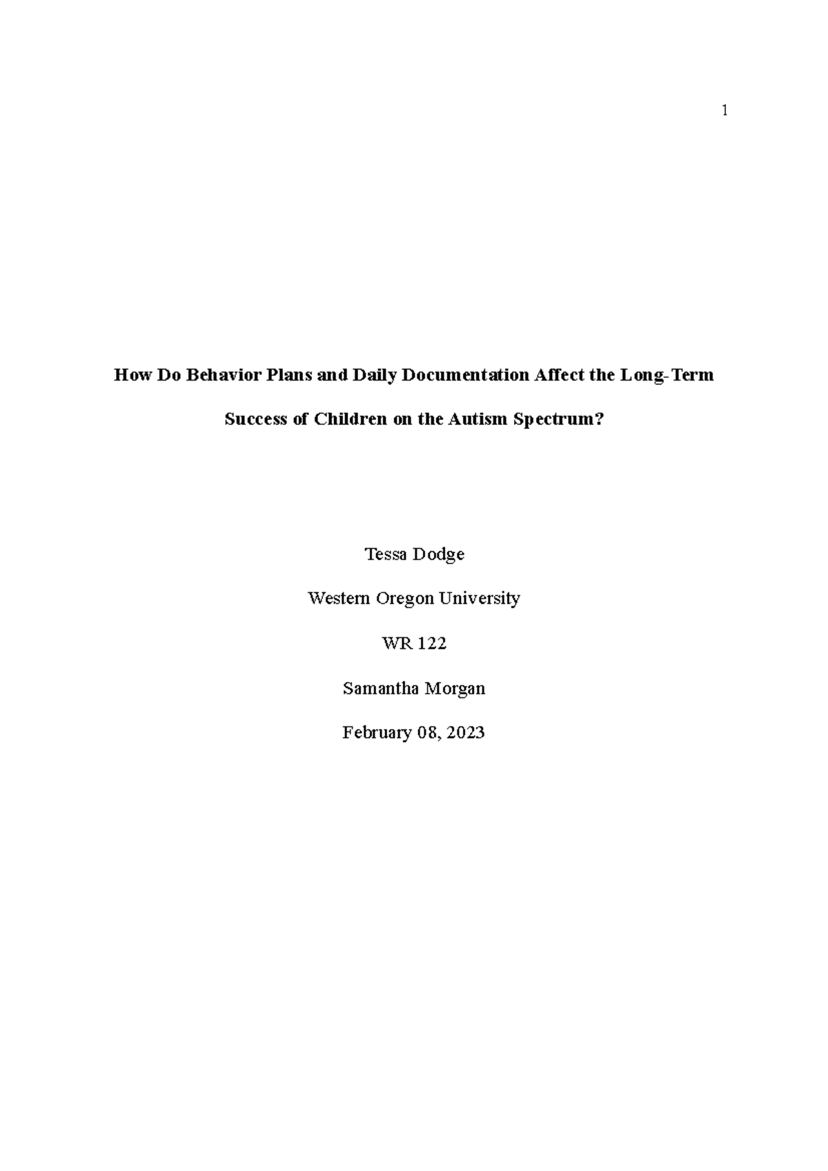 How do Behavior Plans and Daily Documentation Affect the Success of ...