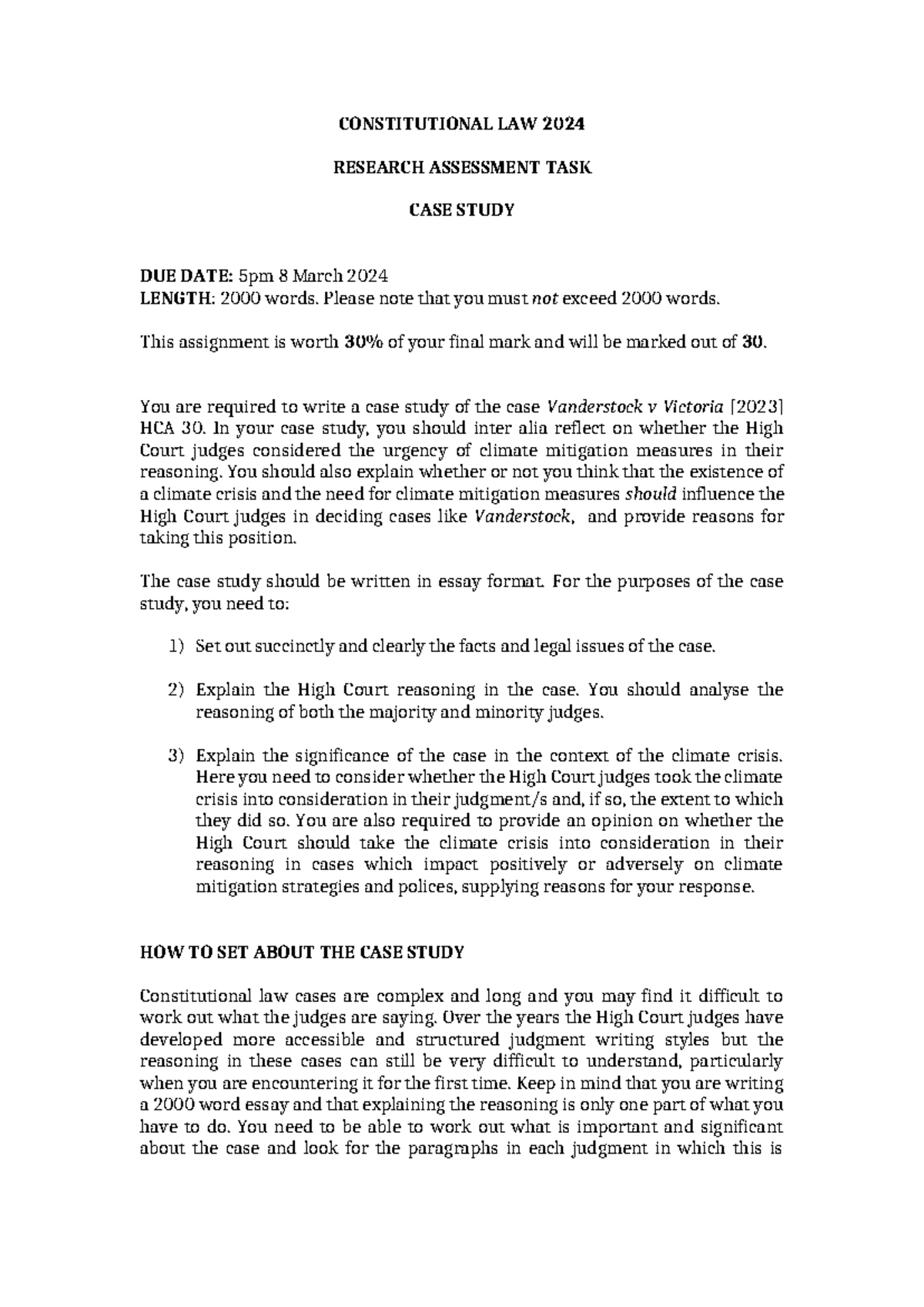 LAWS11-216 Assignment Question 2024 - CONSTITUTIONAL LAW 2024 RESEARCH ...