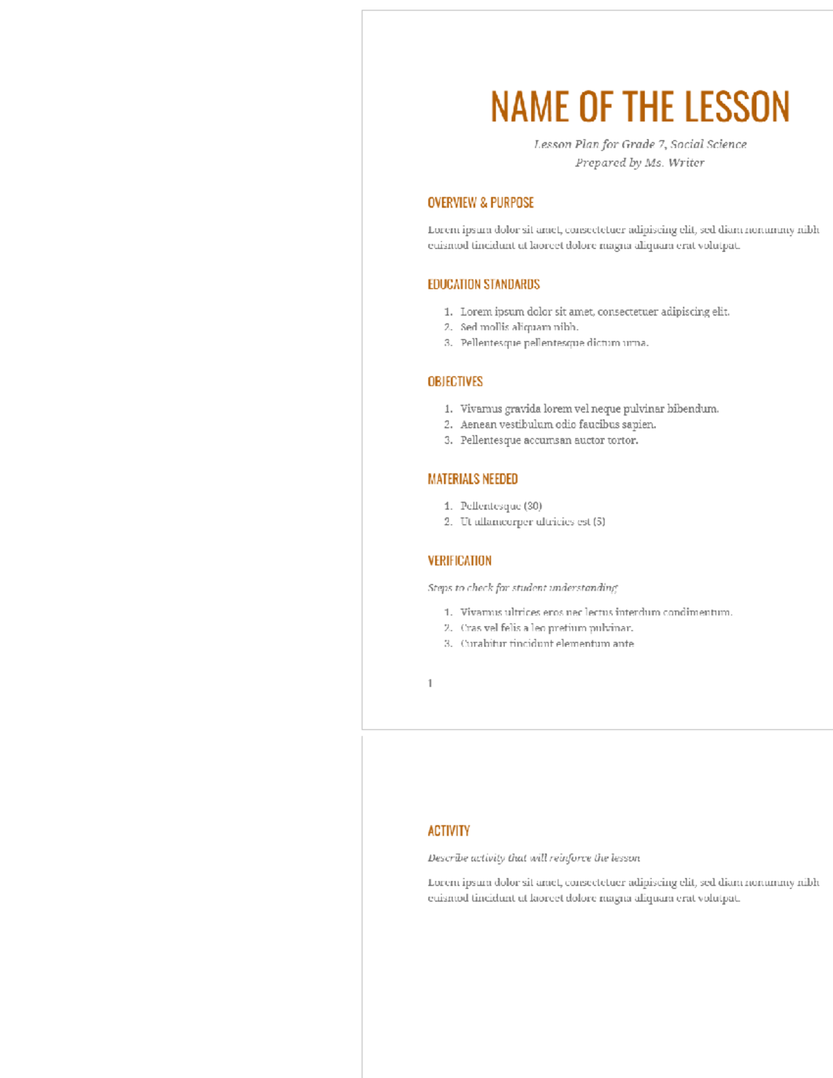 Lesson plan - Google Docs - NAME OF THE LESSON Lesson Plan for Grade 7 ...