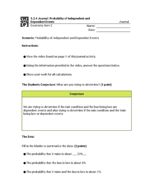 Performance Task: Applying Probability Concepts - Studocu