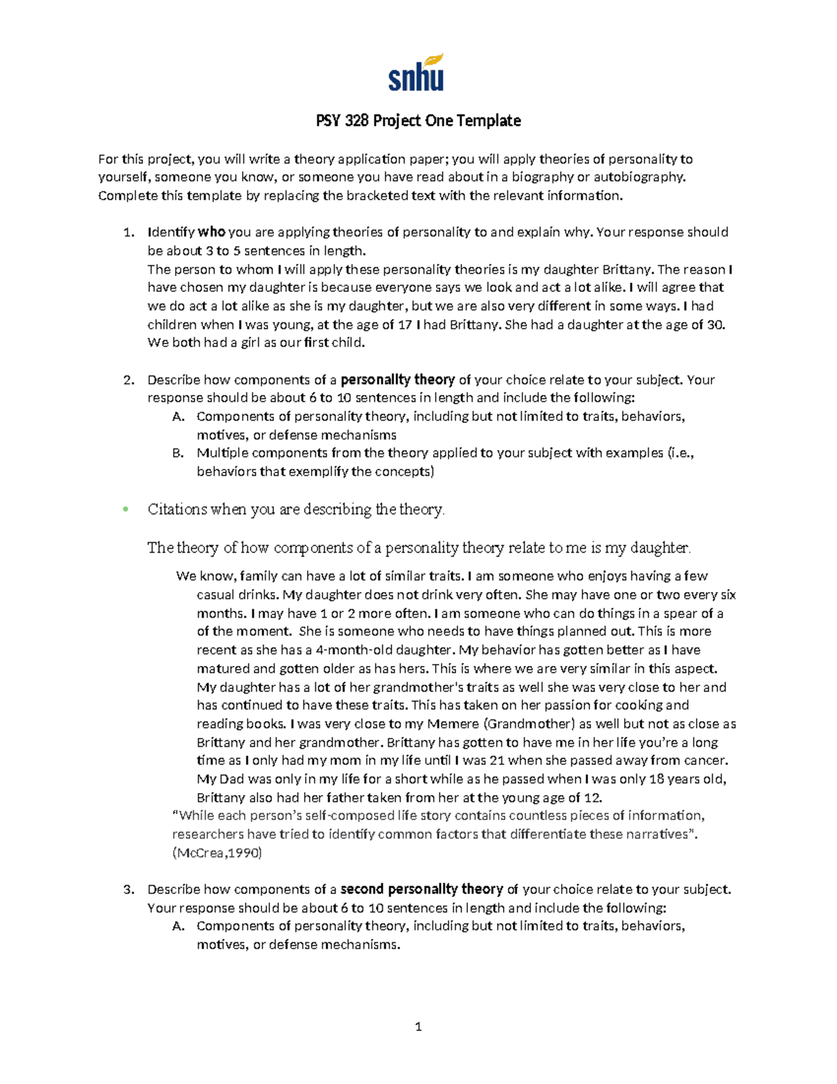 6-2 journal psy 328 - PSY 328 Project One Template For this project ...