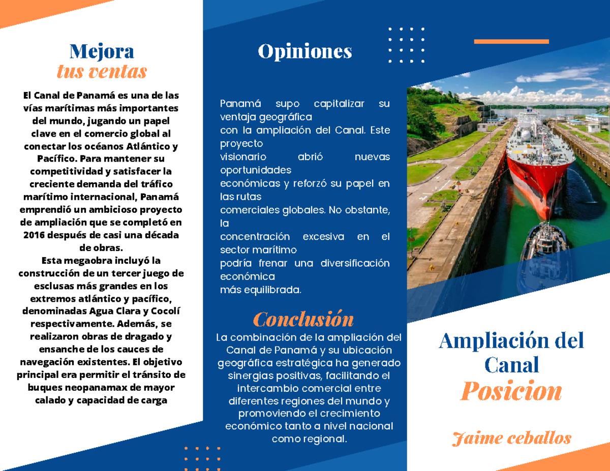 Triptico Ampliacion Canal de Panama - Opiniones Ampliación del Canal ...