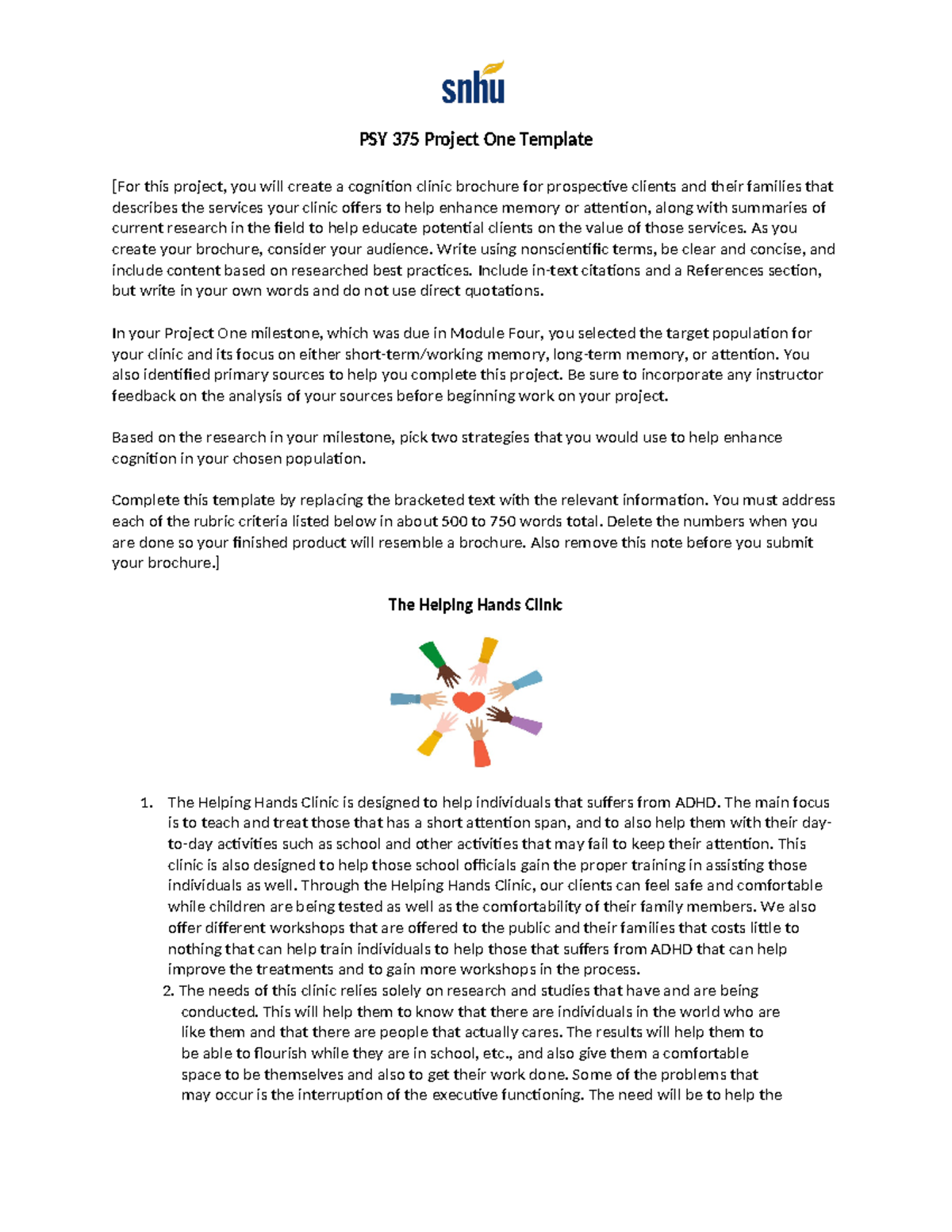 Cognition Module 6 Project 2 - PSY 375 Project One Template [For this ...
