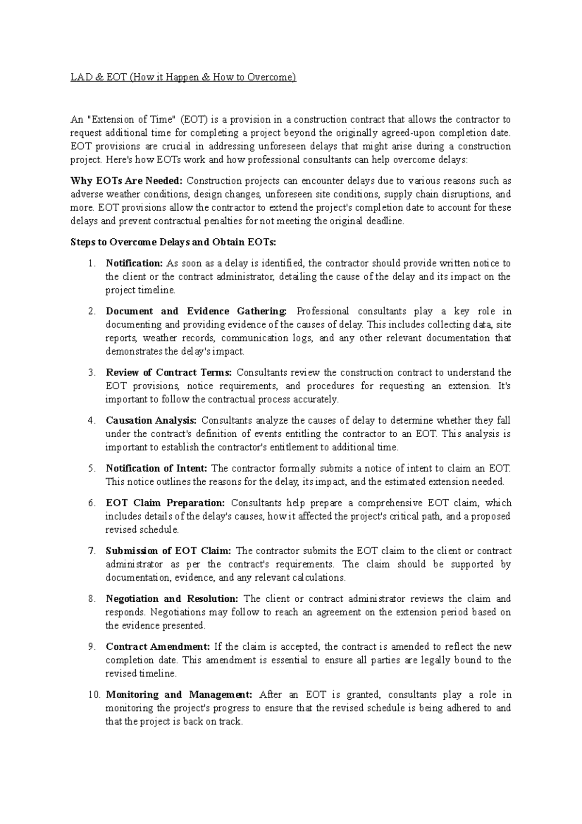 EOT LAD - it lad - LAD & EOT (How it Happen & How to Overcome) An ...