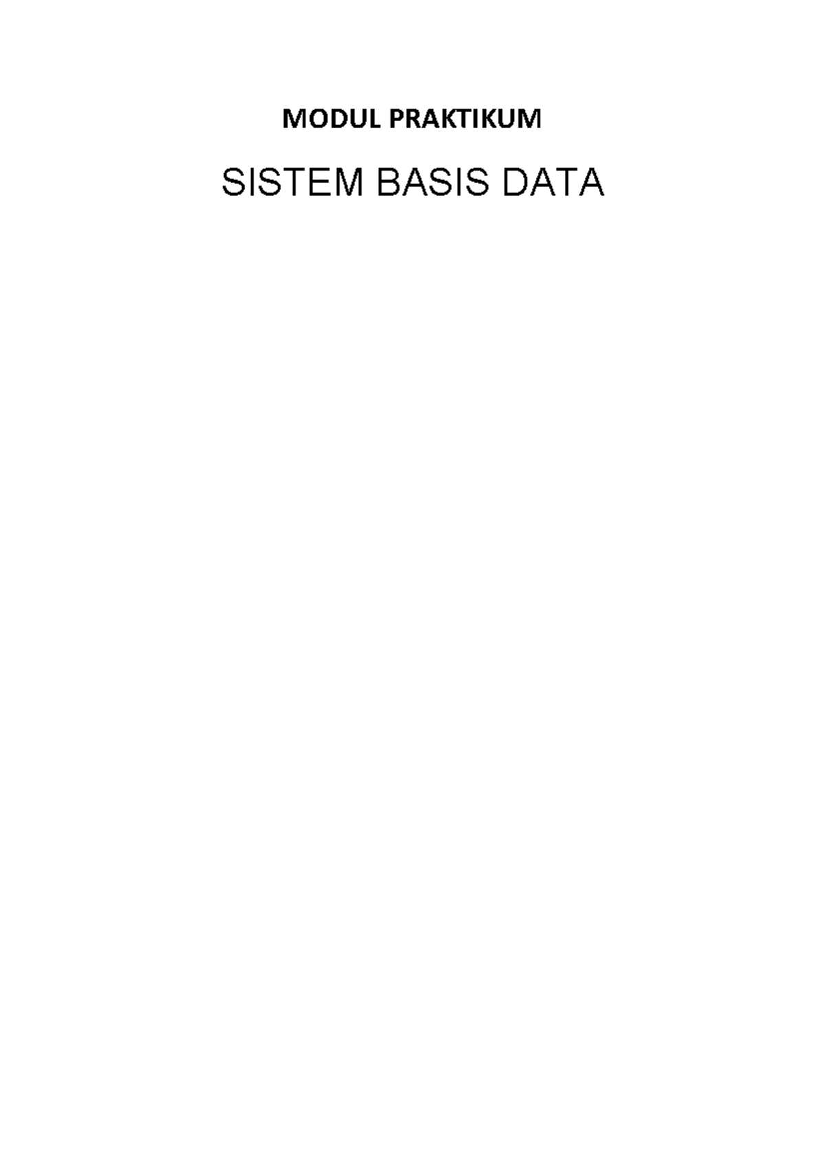 Modul Praktikum Basis Data 4 Data Definition Language Ddl Modul Praktikum Sistem Basis Data