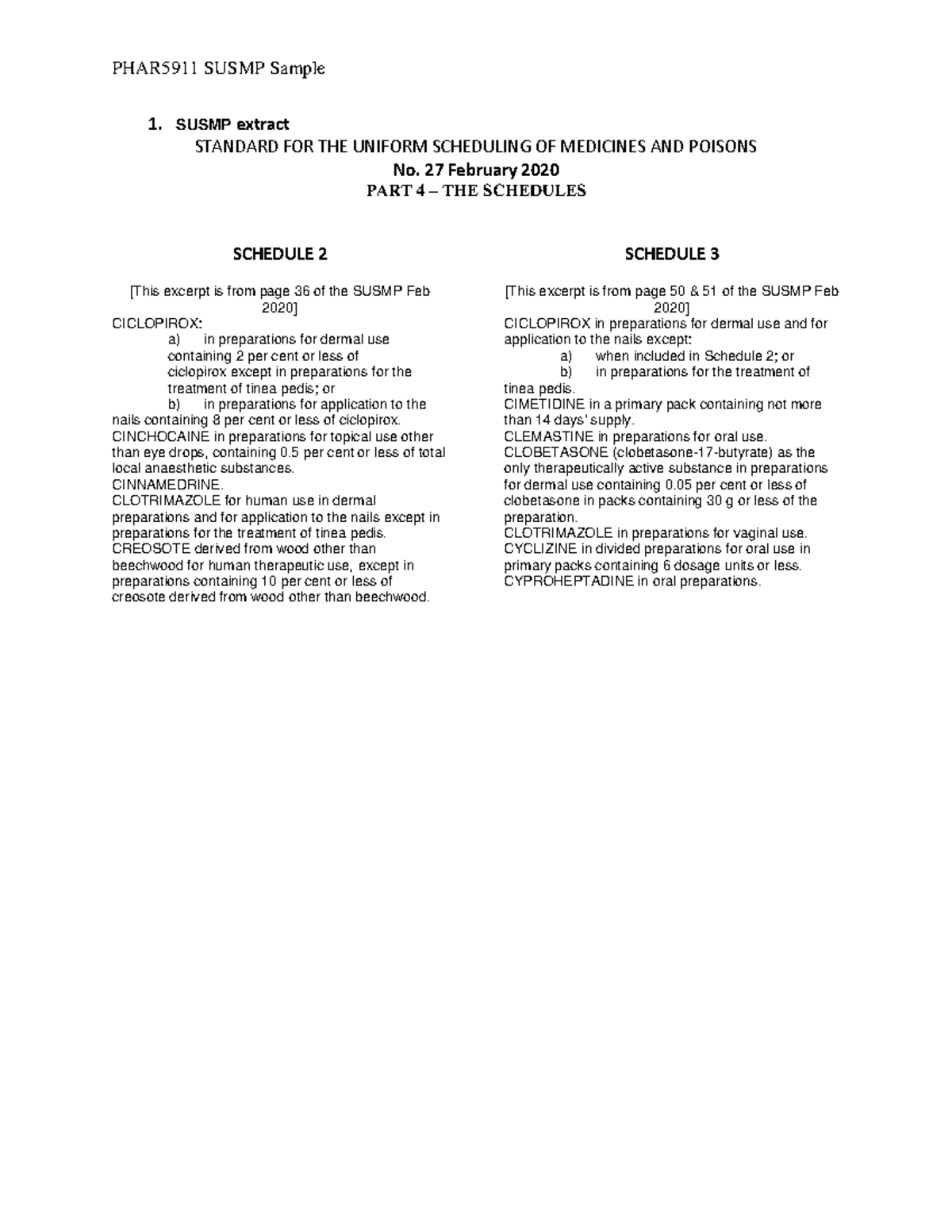 Sample/practice exam - Warning: TT: undefined function: 32 PHAR5911 ...