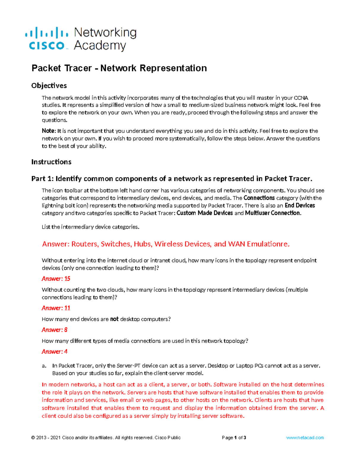 1.5.5 Packet Tracer - Network Representation - Packet Tracer - Network ...