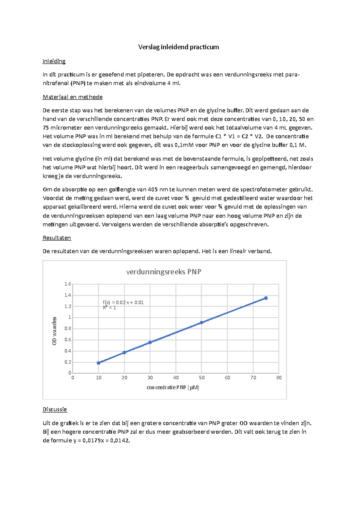 Verslag inleidend practicum - Verslag inleidend practicum Inleiding In ...