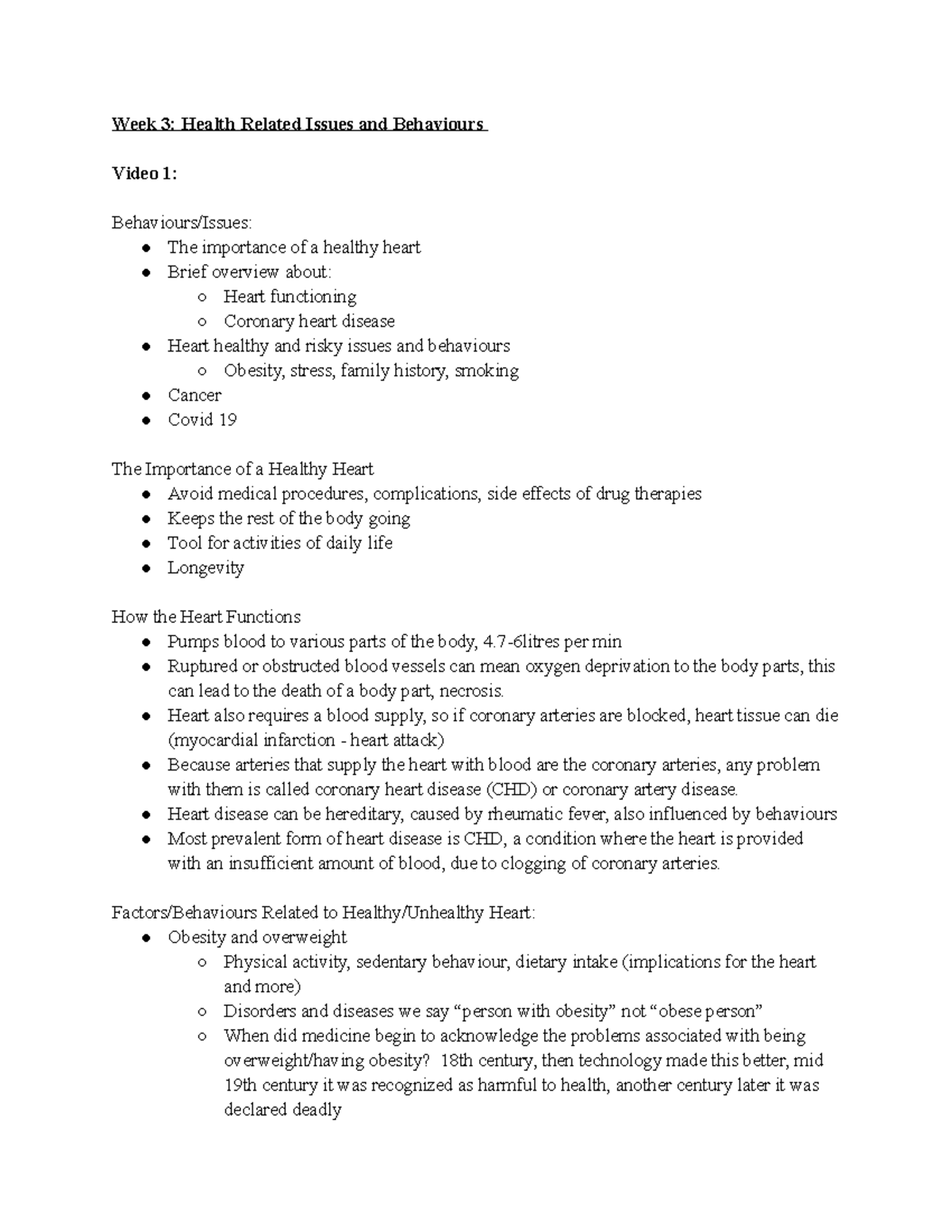 Week 3 - All course material from this week. - Week 3: Health Related ...