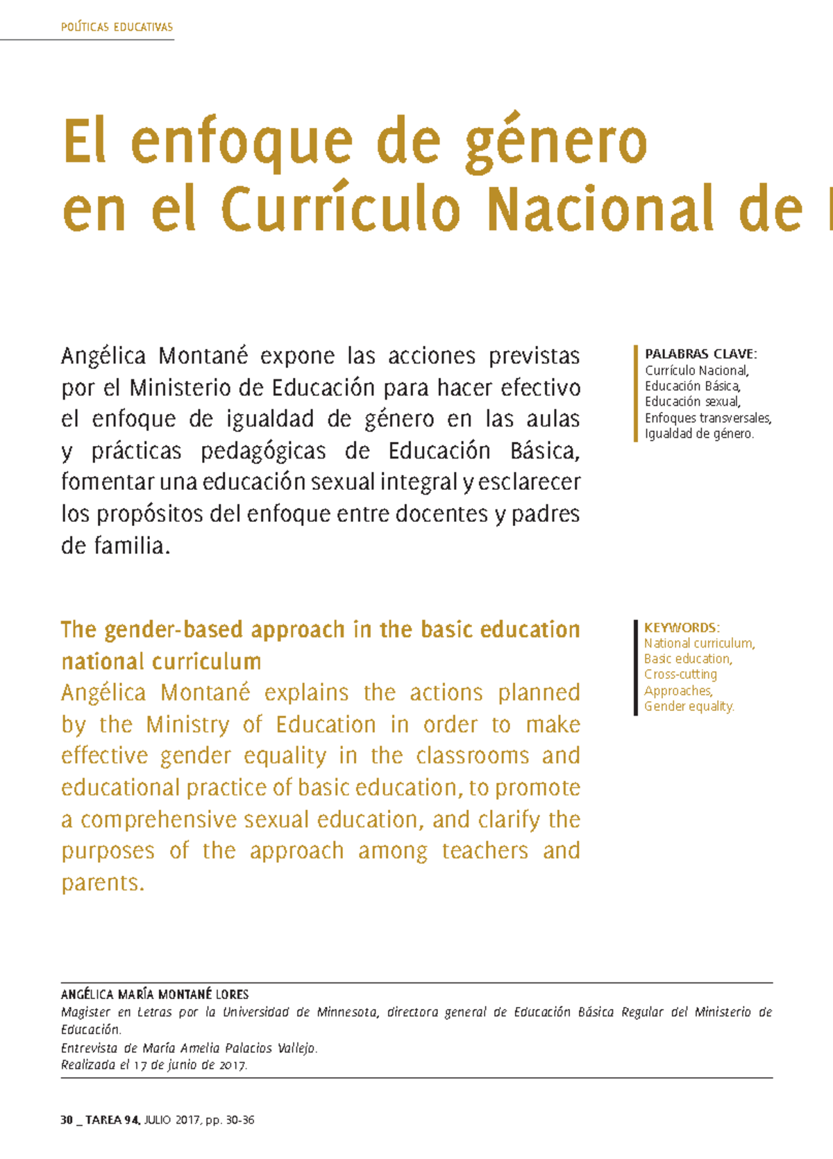 Enfoque de genero - 30 _ Tarea JULIO 2017 El enfoque de género en el ...