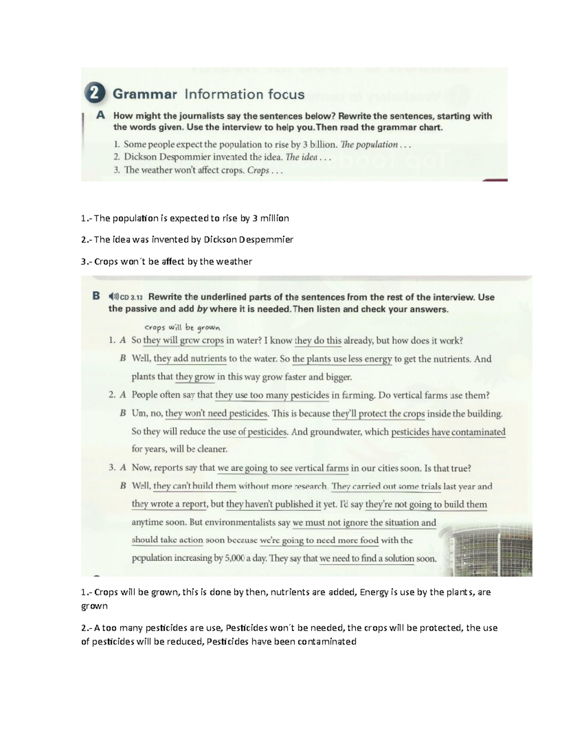 Activity 47 - Actividad del libro - 1.- The population is expected to ...