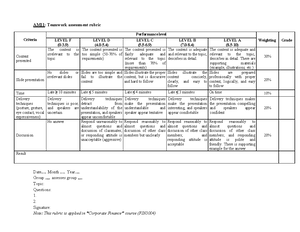 Rubric Written Report FORM - Rubric: Financial statement analysis ...