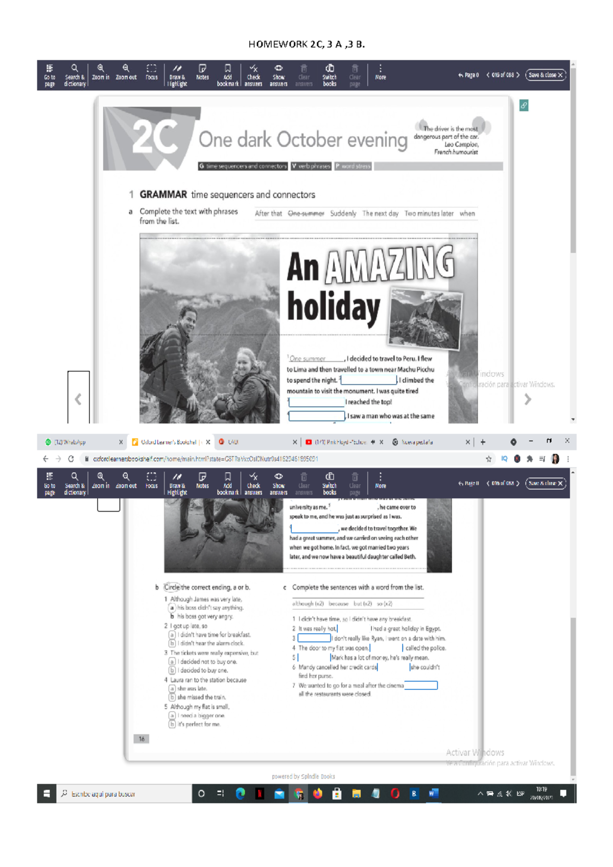 Homework 2C,3A,3B - solo ejercicios - ingles - HOMEWORK 2C, 3 A ,3 B ...