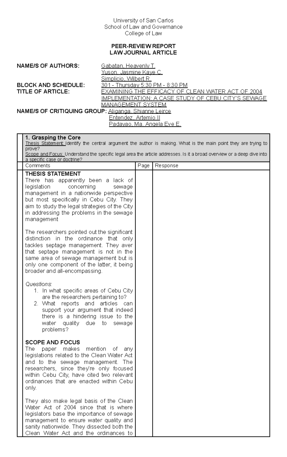 Peer-Review-Report - University of San Carlos School of Law and ...