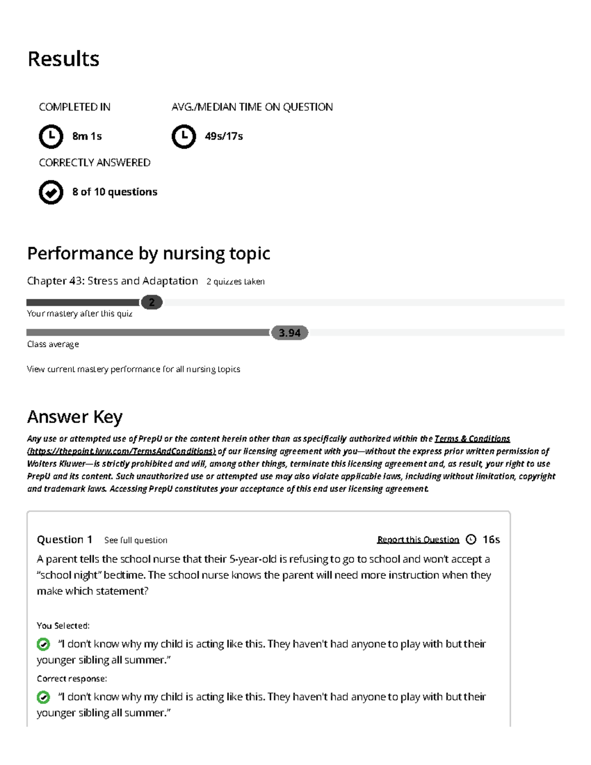 Chapter 42 prep u pt 2 - PrepU quizes - COMPLETED IN 8m 1s AVG./MEDIAN ...