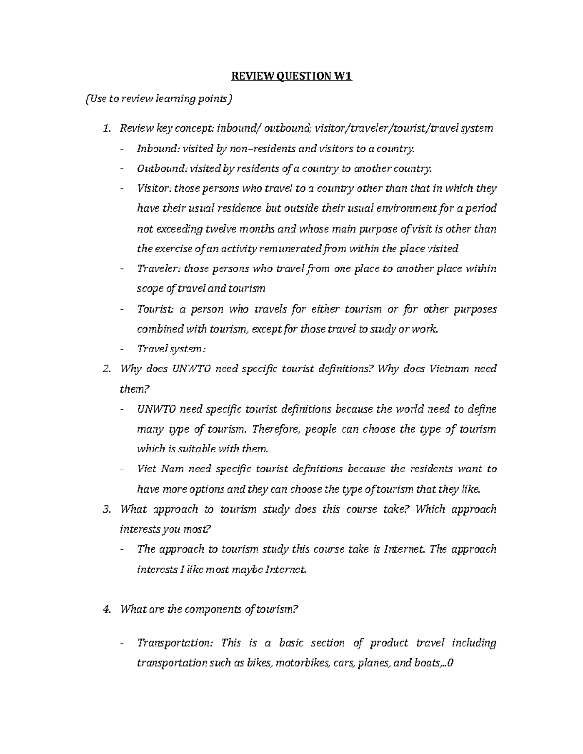 Review Question W1 - hello - REVIEW QUESTION W (Use to review learning ...