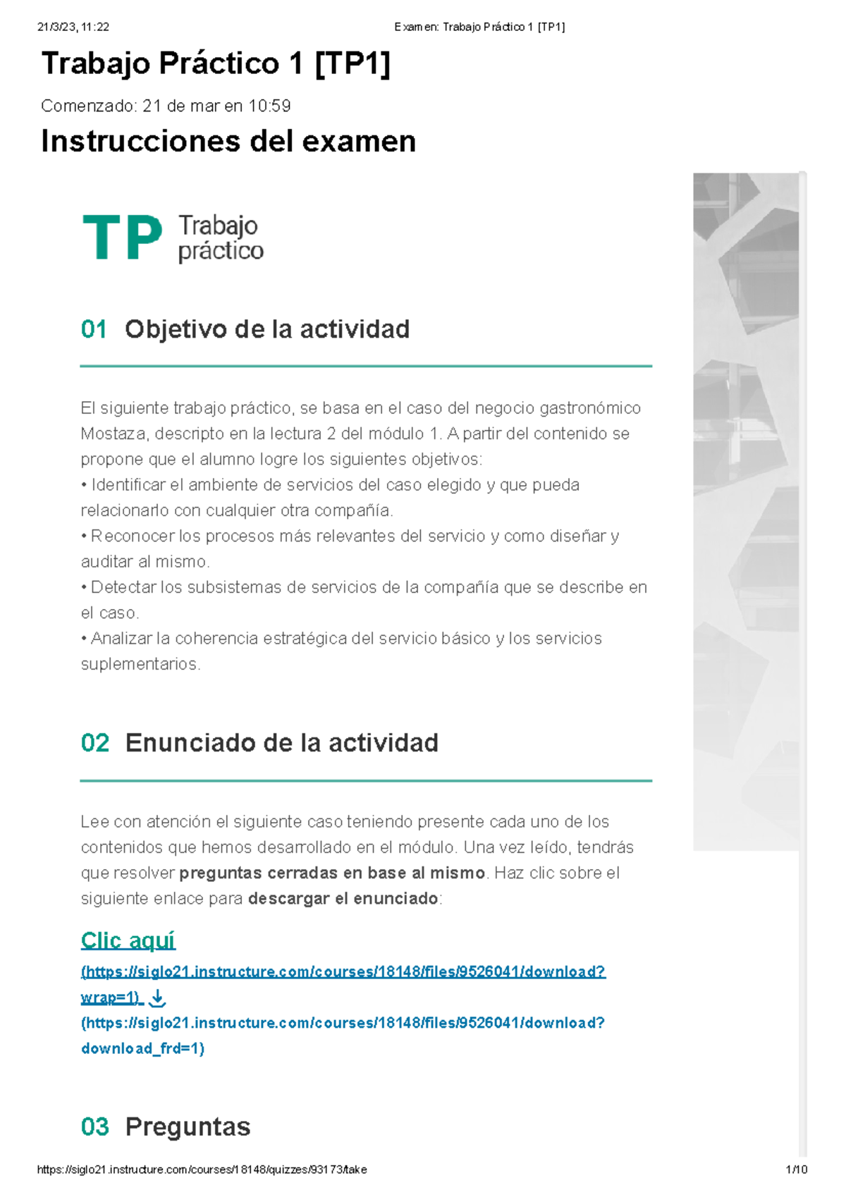 TP1 - Mkt de servicios - 72,5% - Trabajo Práctico 1 [TP1] Comenzado: 21 ...
