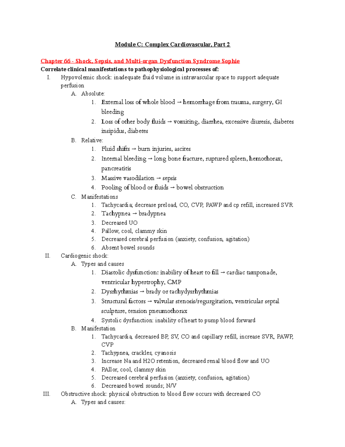 Module C - Complex Cardiac Part 2 - Module C: Complex Cardiovascular ...