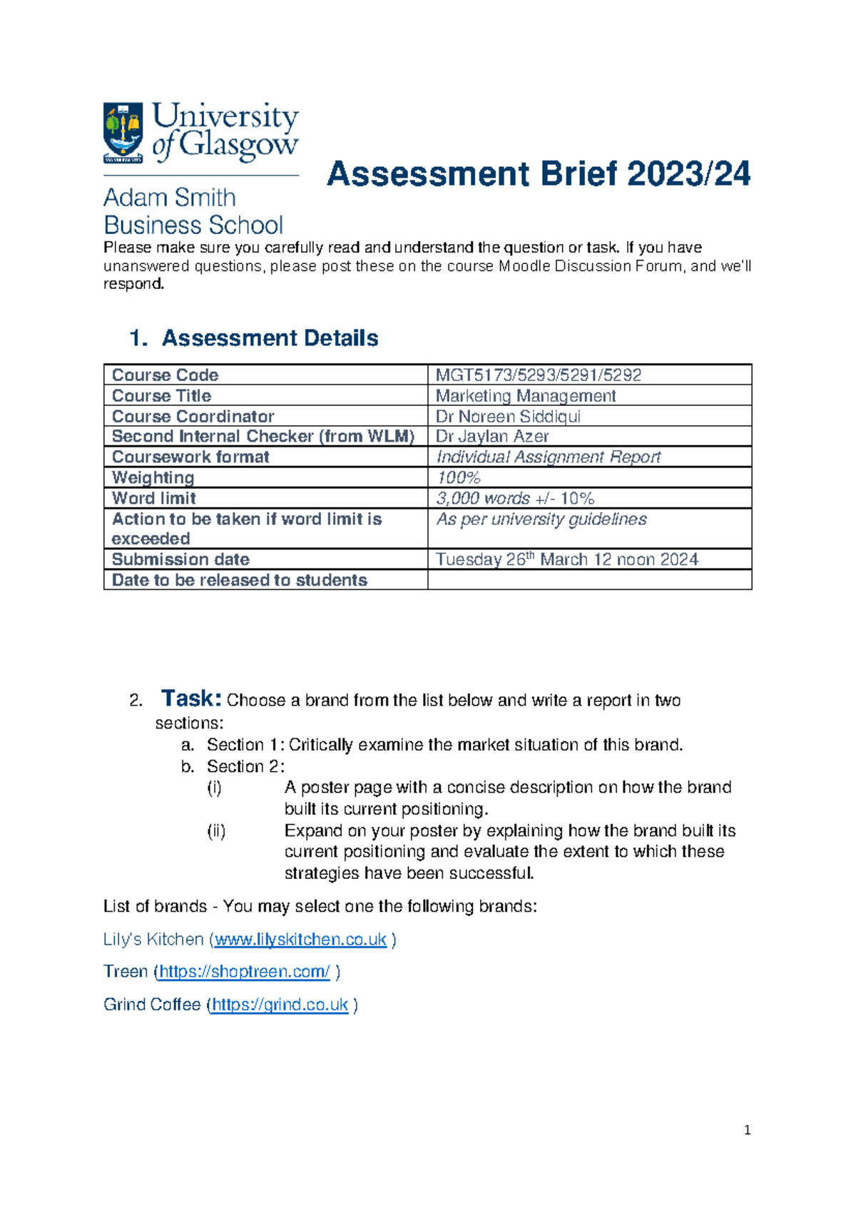 Student Assessment Brief-MM MGT5173 2023.24 - Assessment Brief 2023 ...