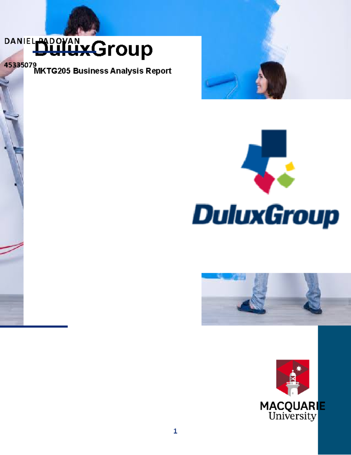 Dulux Group-Report - Essay Report - DuluxGroup MKTG205 Business ...