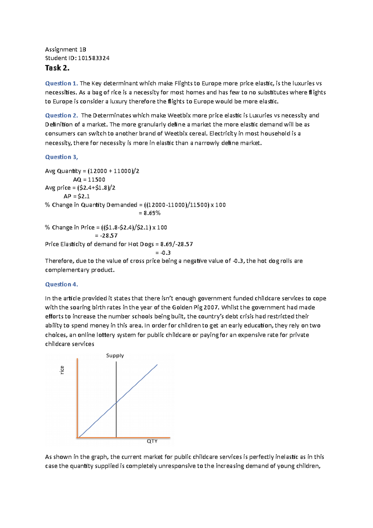 ECO10004 Assignment 1B - Assignment 1B Student ID: 101583324 Task 2 ...