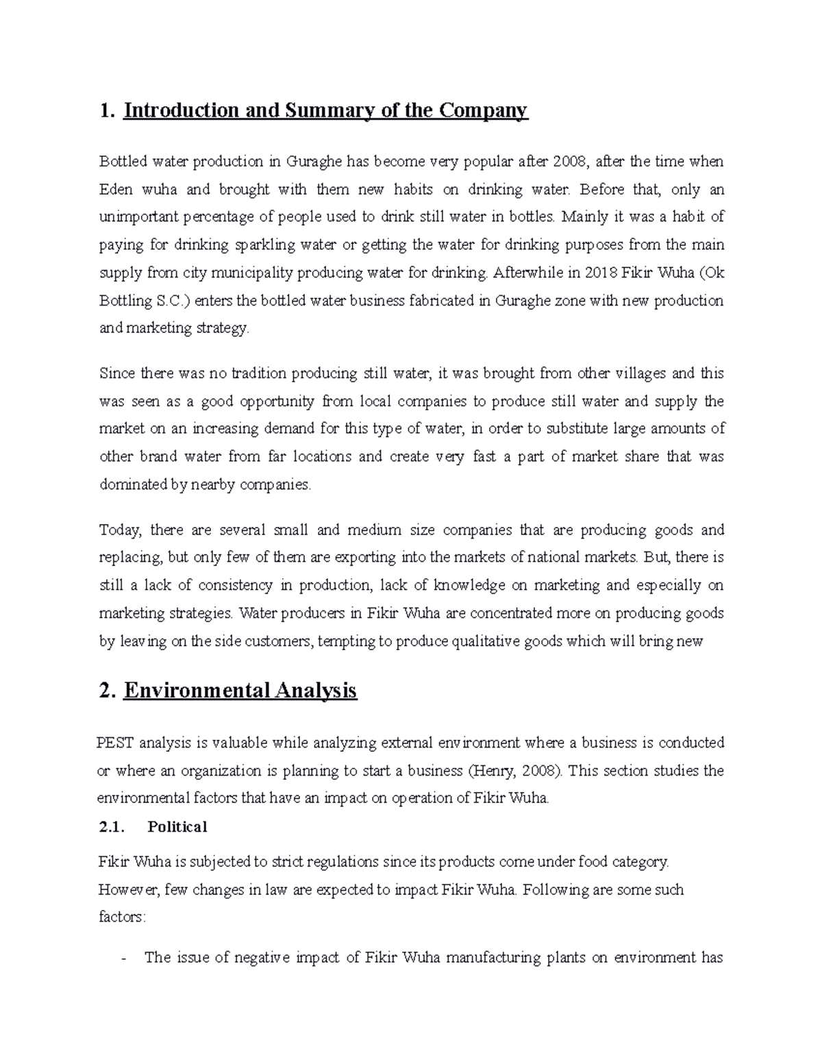 Fikir WUHA Marketing Strategy - 1. Introduction and Summary of the ...