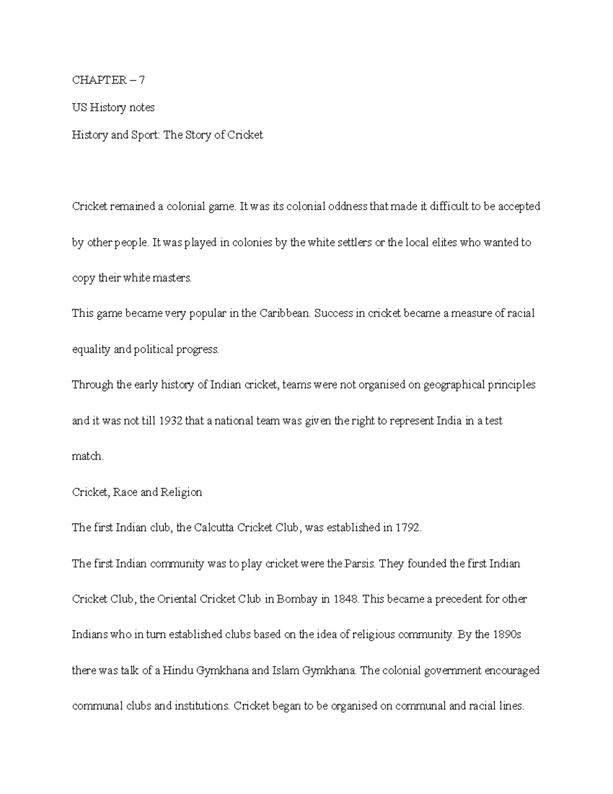 Chapter – 7 US History 3 - Notes - CHAPTER – 7 US History notes History ...