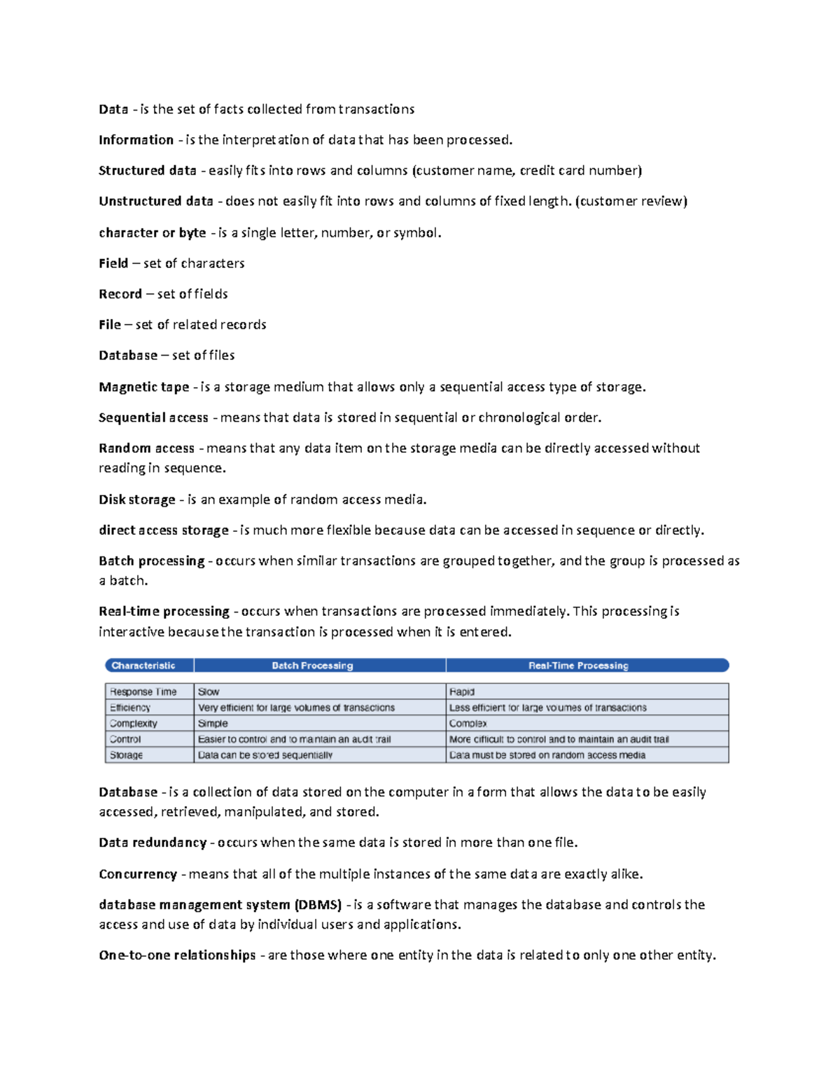 AIS-SF-lecture - Data - is the set of facts collected from transactions ...