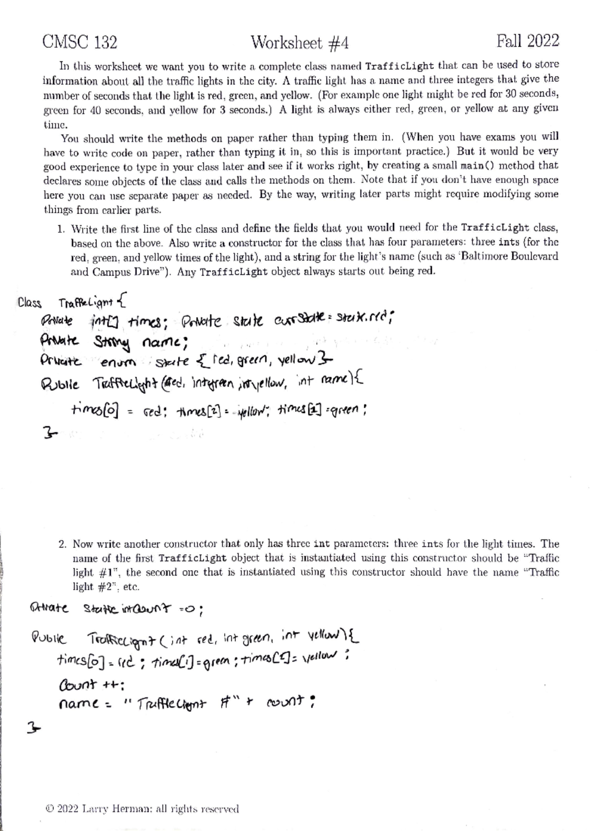 CMSC132 Worksheet #4 09-12-2022 - MATH240 - Studocu