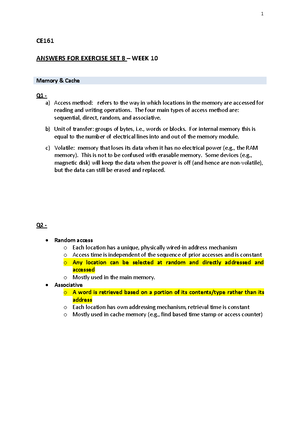 CE161 Mock Test 1 2017 - mock test for testing knowledge - UNIVERSITY ...