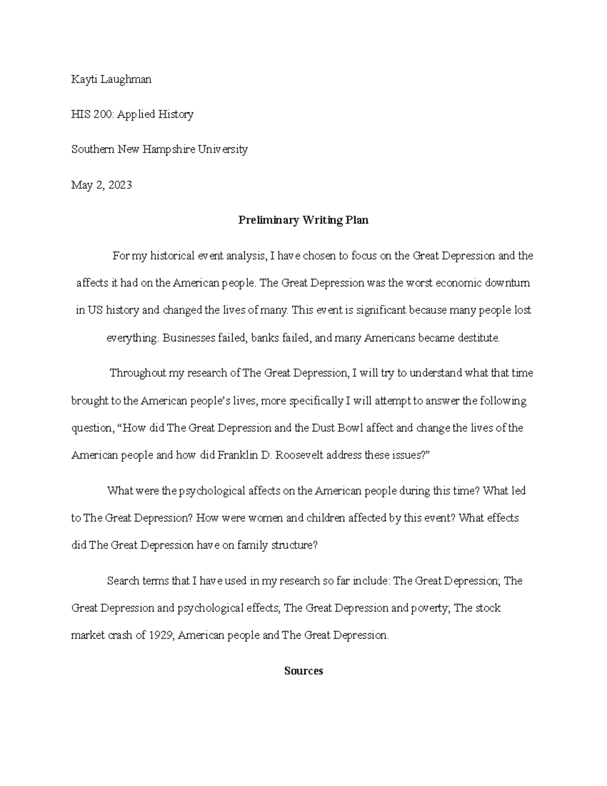 Kayti Laughman - Perspectives in History assignment - Kayti Laughman ...