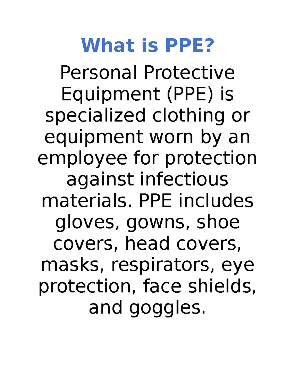 What is PPE - claswworkclaswworkclaswwork - What is PPE? Personal ...